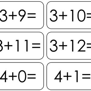 169 Printable Addition Flashcards. Facts 0-12. Preschool Thru 3rd Grade ...