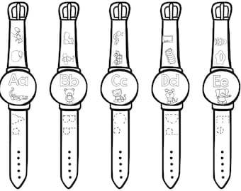 26 Printable Alphabet Bracelets. Preschool-kdg Phonics. | Etsy