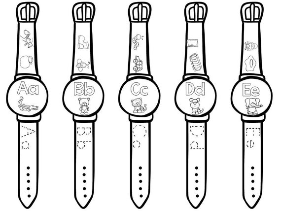 26 Printable Alphabet Watches. Preschool-kdg Phonics. | Etsy