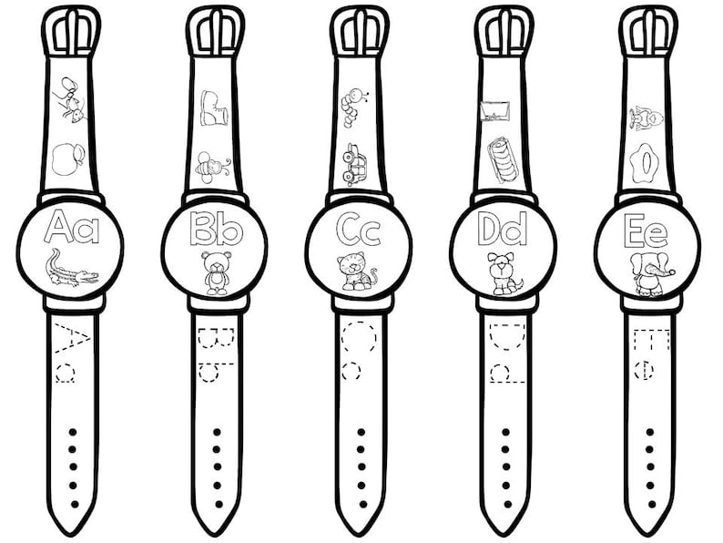 26 Printable Alphabet Watches. Preschool-KDG Phonics. | Etsy