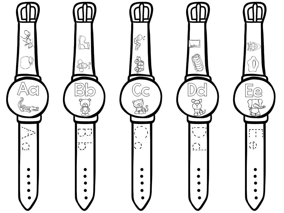 26 Printable Alphabet Watches. Preschool-kdg Phonics. - Etsy Canada
