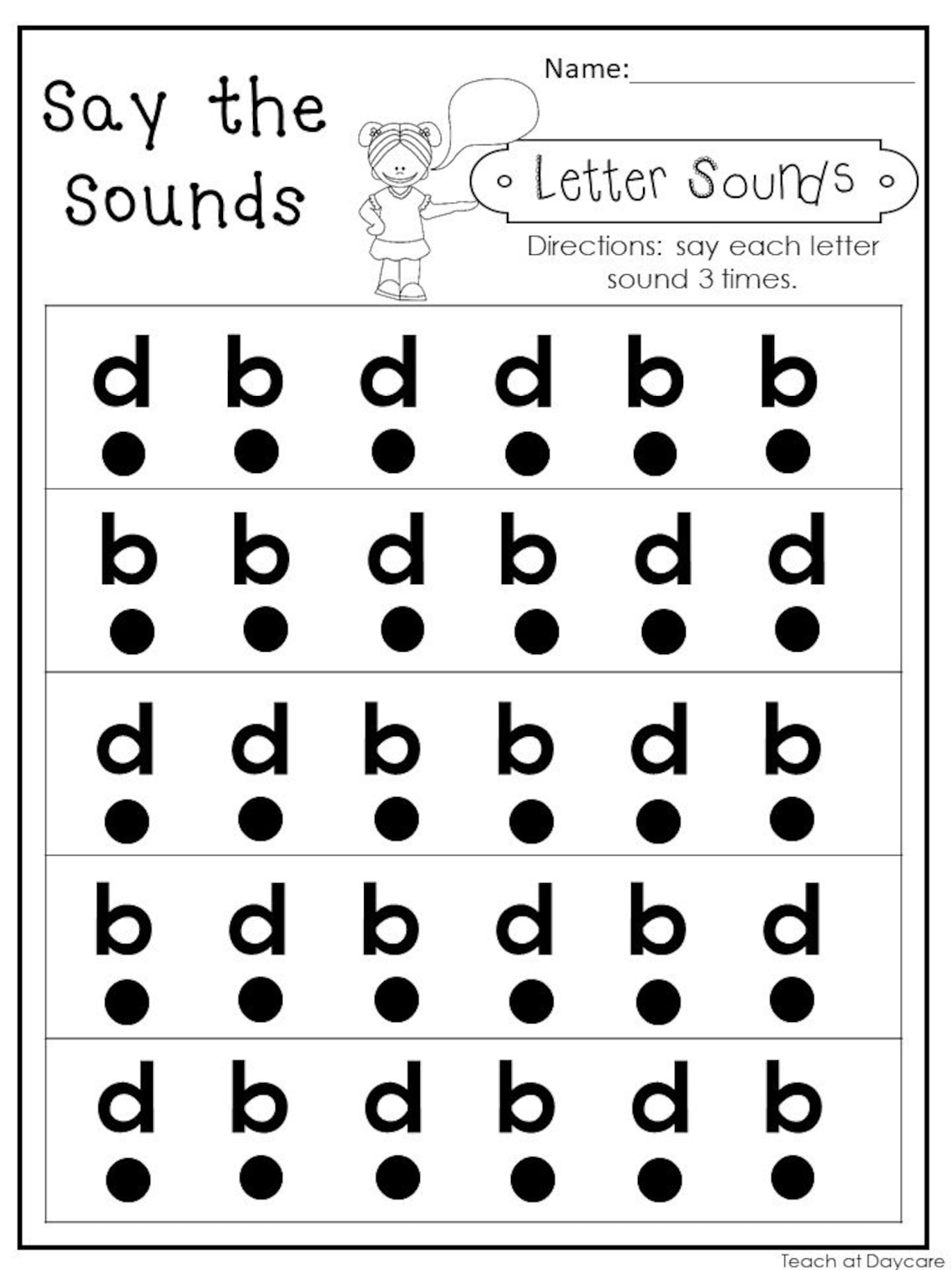 40 No Prep B and D Letter Reversal Worksheets and Activities. Phonics ...