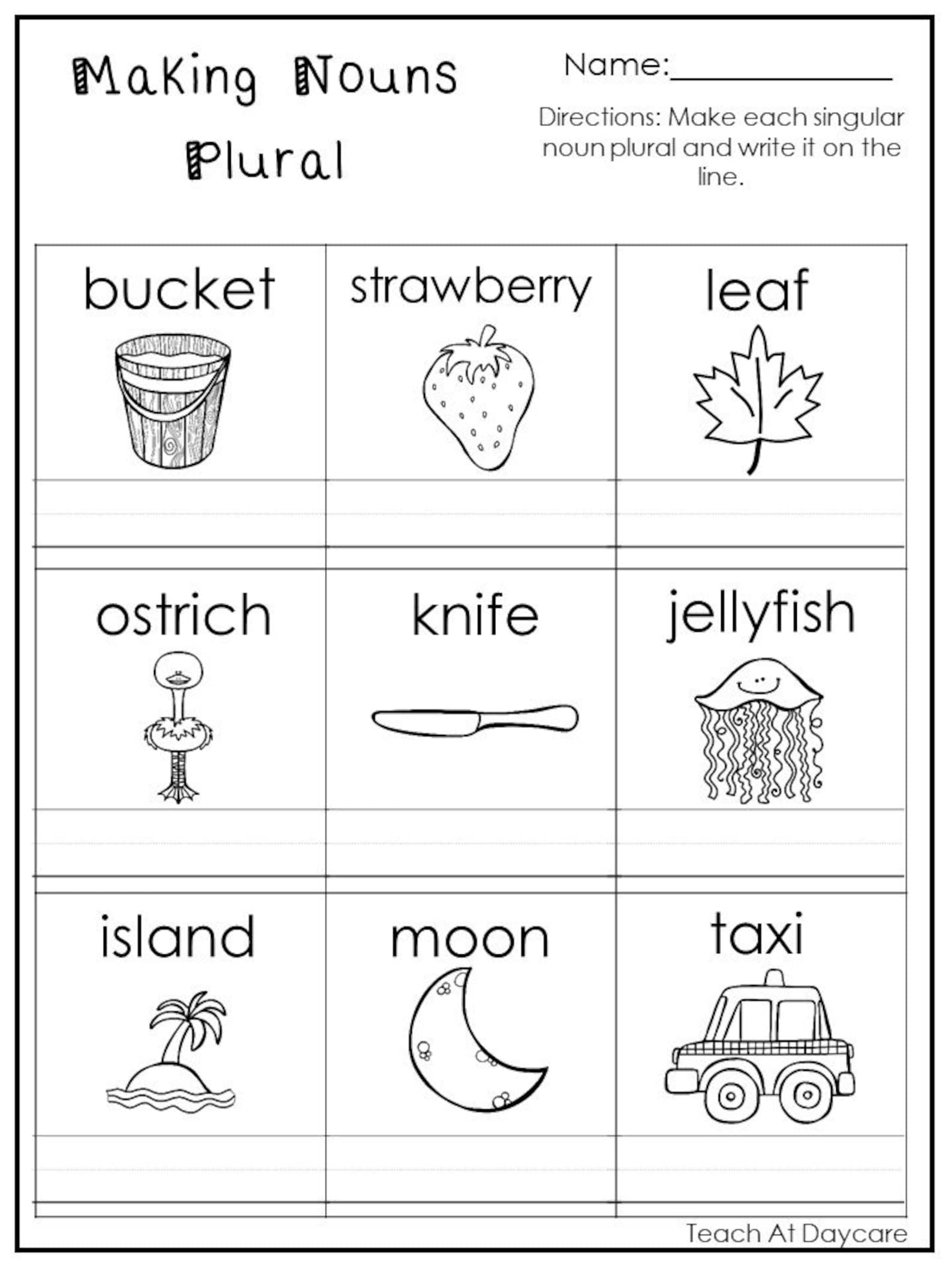 10 Printable Making Nouns Plural Worksheets. 1st-3rd Grade ELA ...