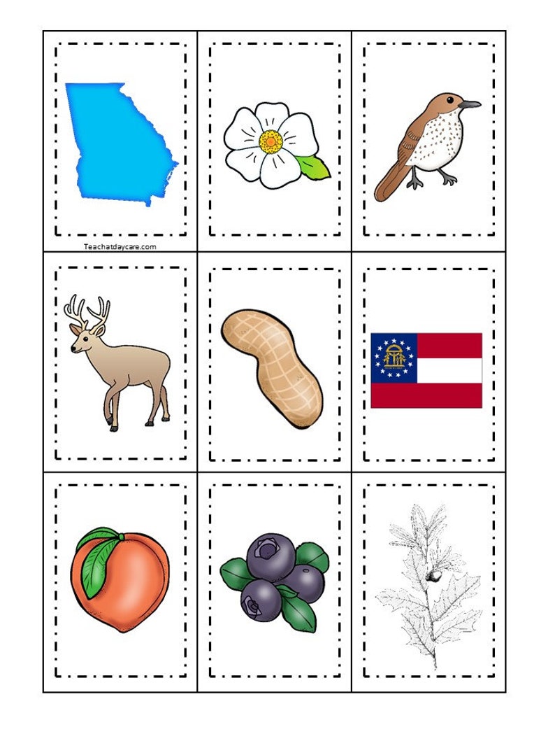 30 Georgia State Symbols Themed Learning Games Download. ZIP | Etsy
