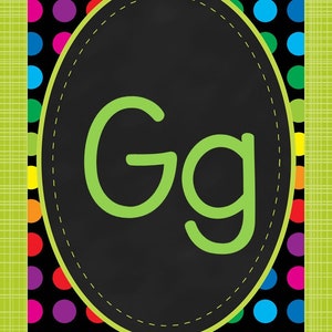 26 Printable Chalkboard Brights Alphabet Posters. 8x10 Classroom ...