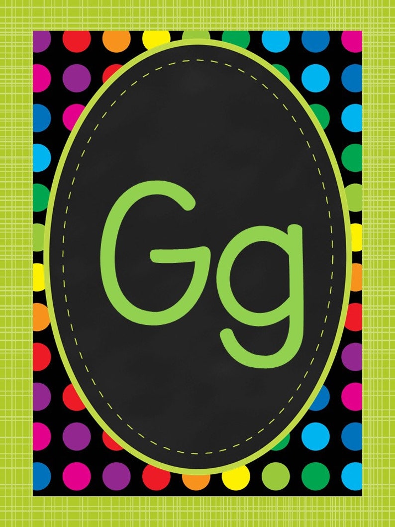 26 Printable Chalkboard Brights Alphabet Posters. 8x10 Classroom ...
