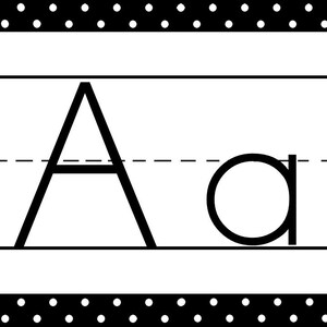 26 Printable Black and White Polka Dot Alphabet Posters. 8x10 Classroom ...