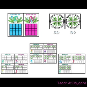 10 Printable Mermaids Themed Kindergarten Math Center Games and ...