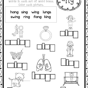 10 Printable Digraphs Box Writing Worksheets. Kindergarten-2nd Grade ...