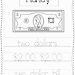 10 Printable Money Tracing Worksheets. Kdg.-2nd Grade Math. - Etsy