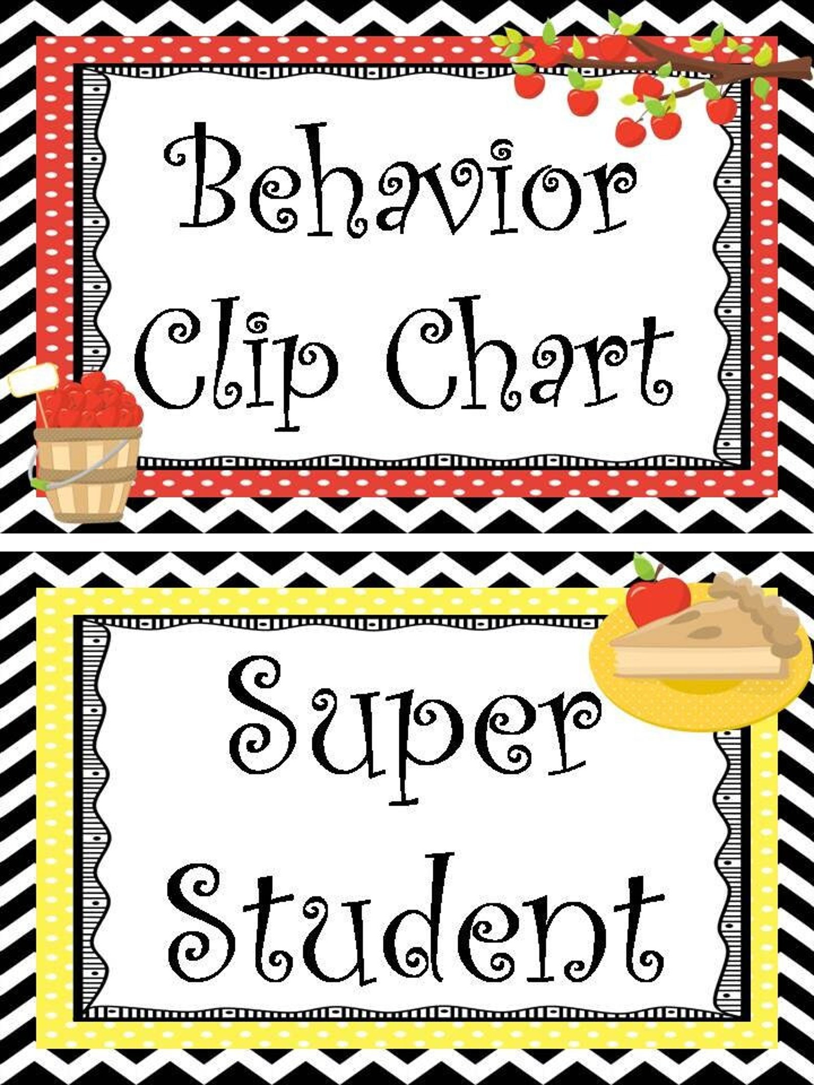 8 Printable Apple Theme Behavior Clip Chart Cards. Classroom - Etsy
