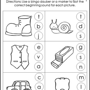 10 Printable Beginning Sounds Worksheets. Preschool-1st Grade Phonics ...
