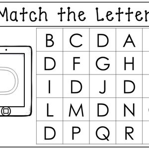 Uppercase Match the Letter Worksheets Work Mats. Preschool-kindergarten ...