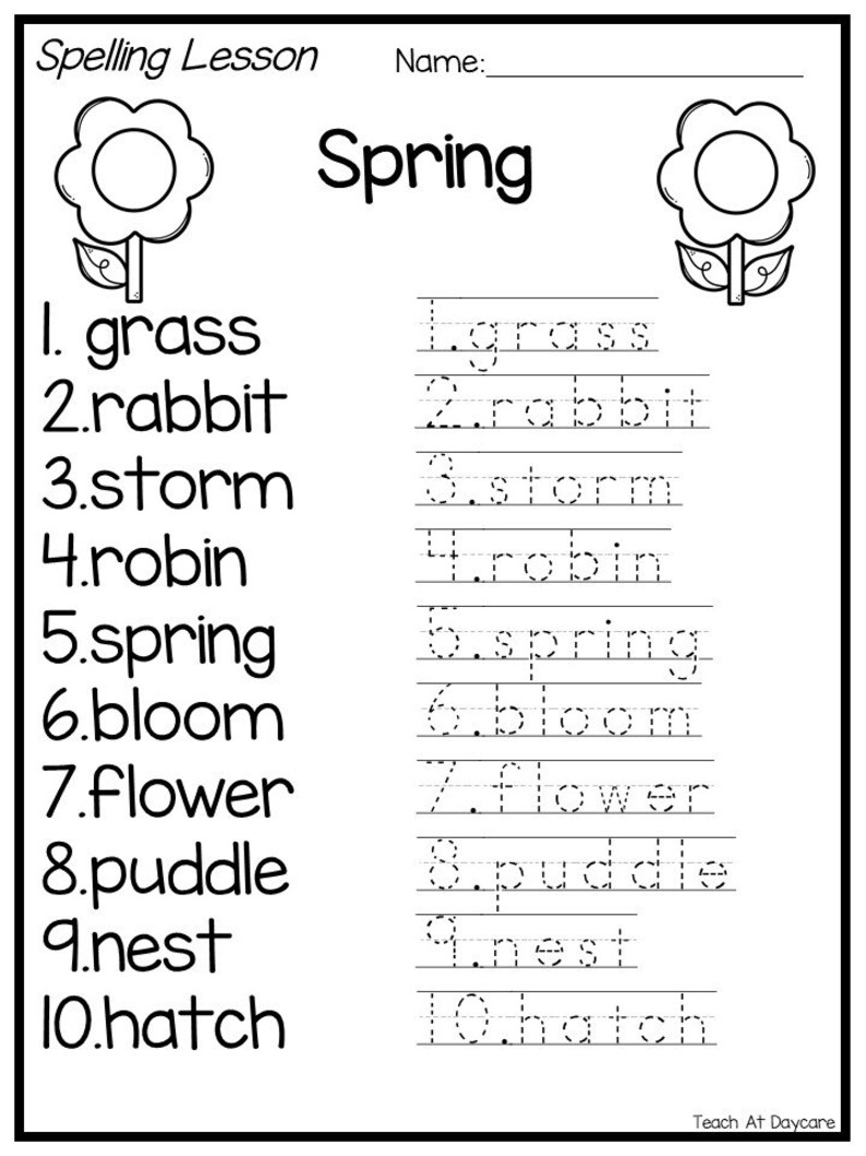 First Grade Spring Themed Words Spelling Activity. - Etsy