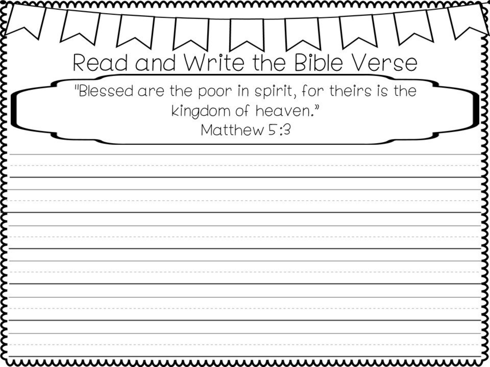 Beatitudes for Kids Handwriting and Color Worksheets. | Etsy