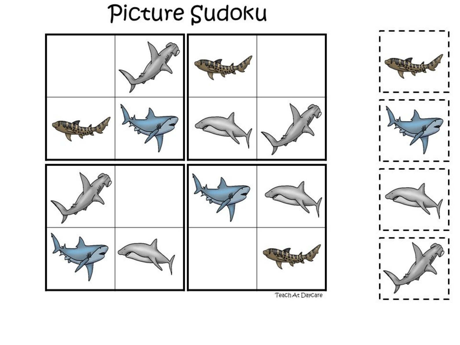 30 Sharks Printable Preschool Educational Games Download. Games and ...