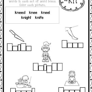10 Printable Digraphs Box Writing Worksheets. Kindergarten-2nd Grade ...