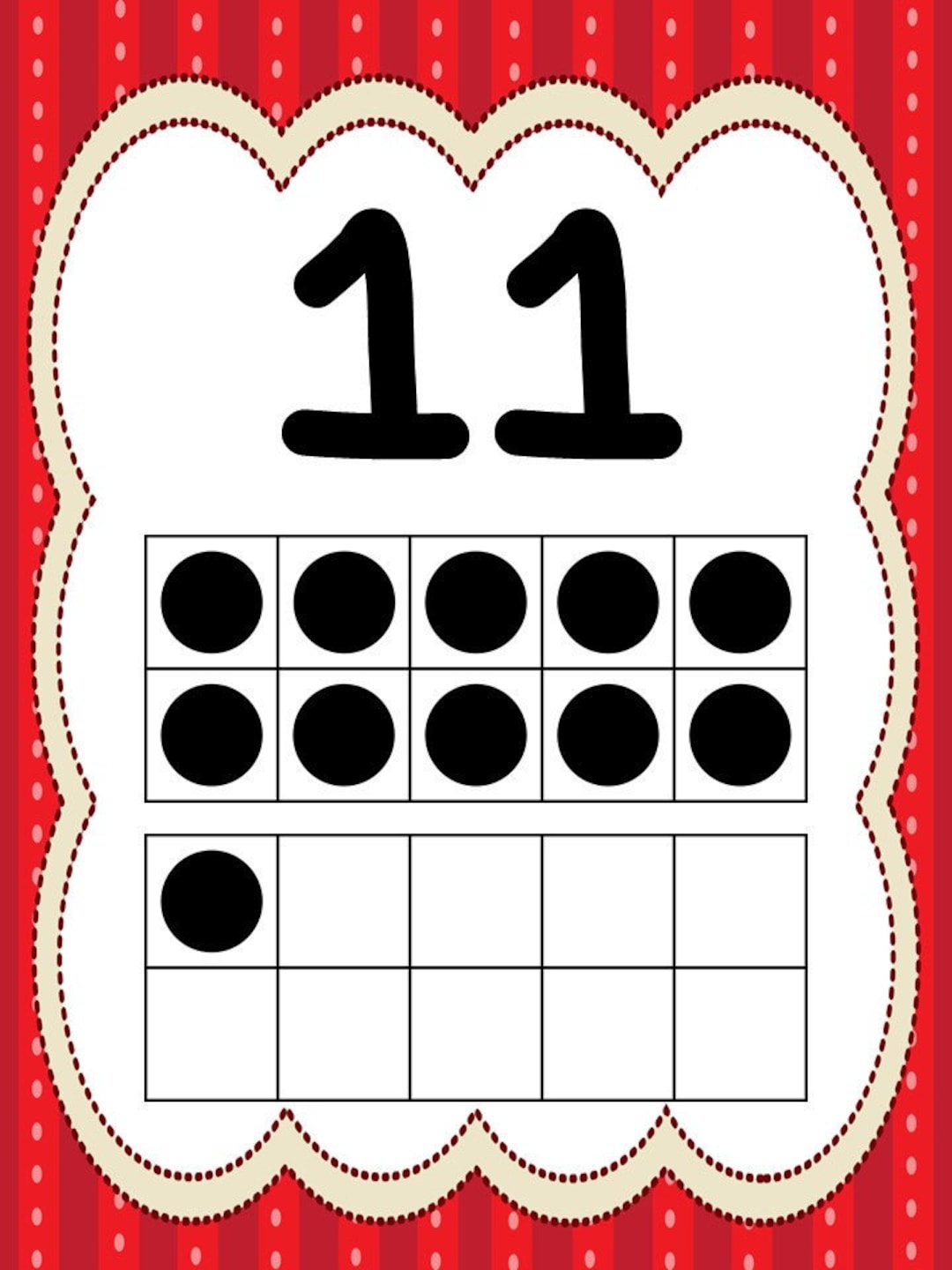 10 Printable Numbers 11-20 Ten Frame Counting Posters. Full Page ...
