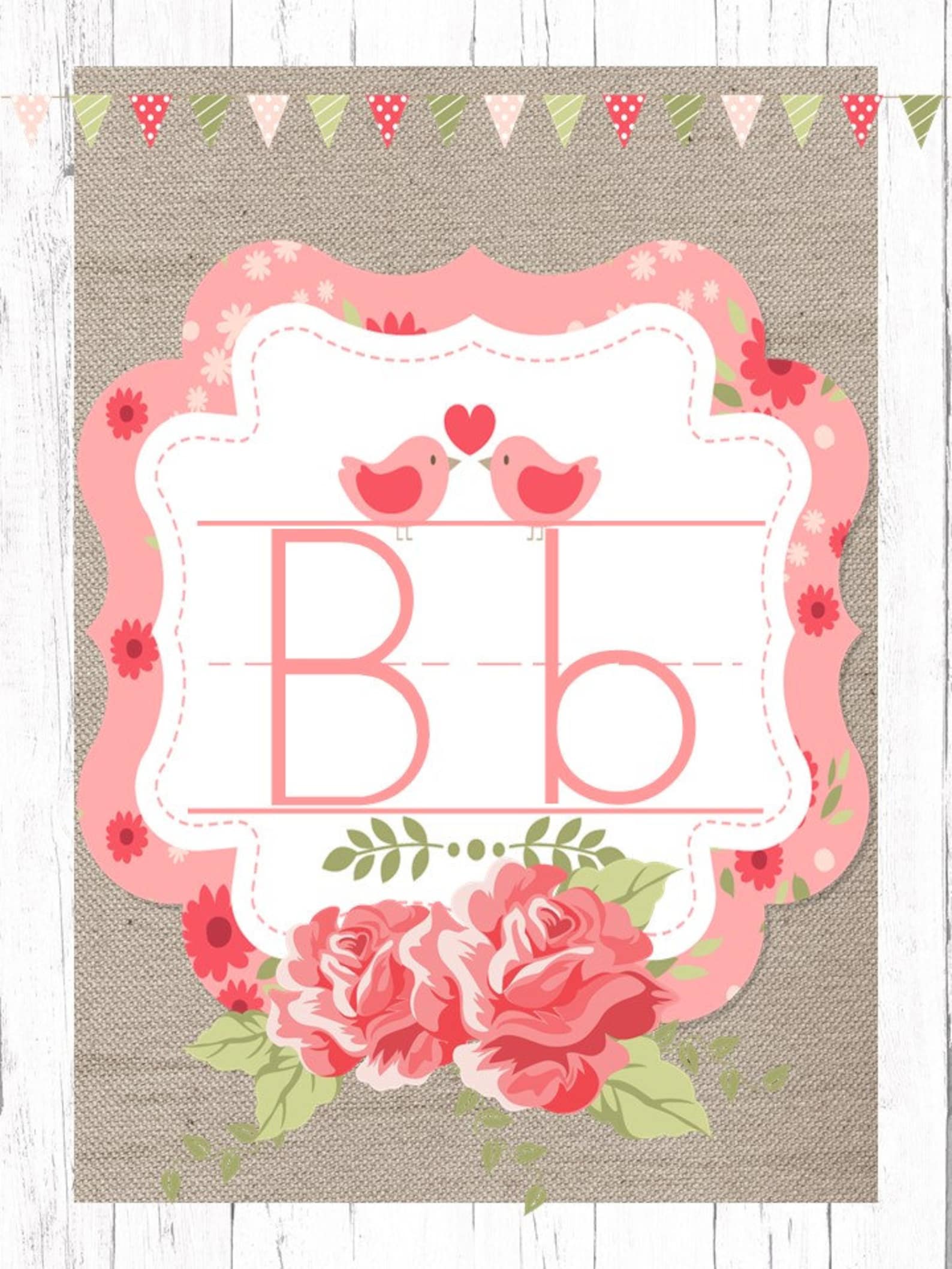 26 Printable Shabby Chic Alphabet Posters. 8x10 Classroom - Etsy