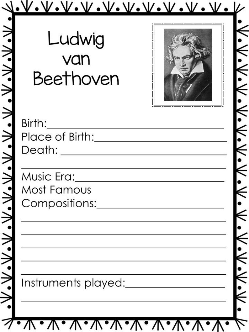 Ludwig Van Beethoven Great Composer Unit. Music Appreciation. | Etsy