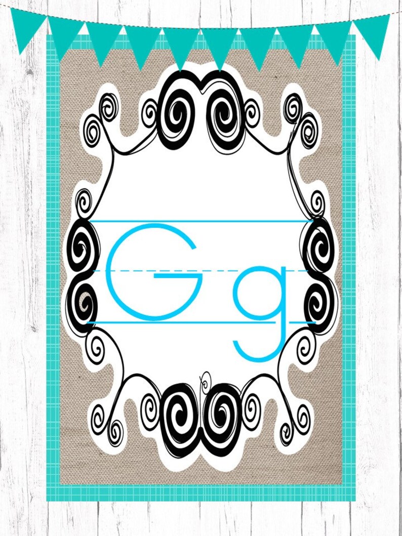 26 Printable Farmhouse and Teal Alphabet Posters. 8x10 - Etsy