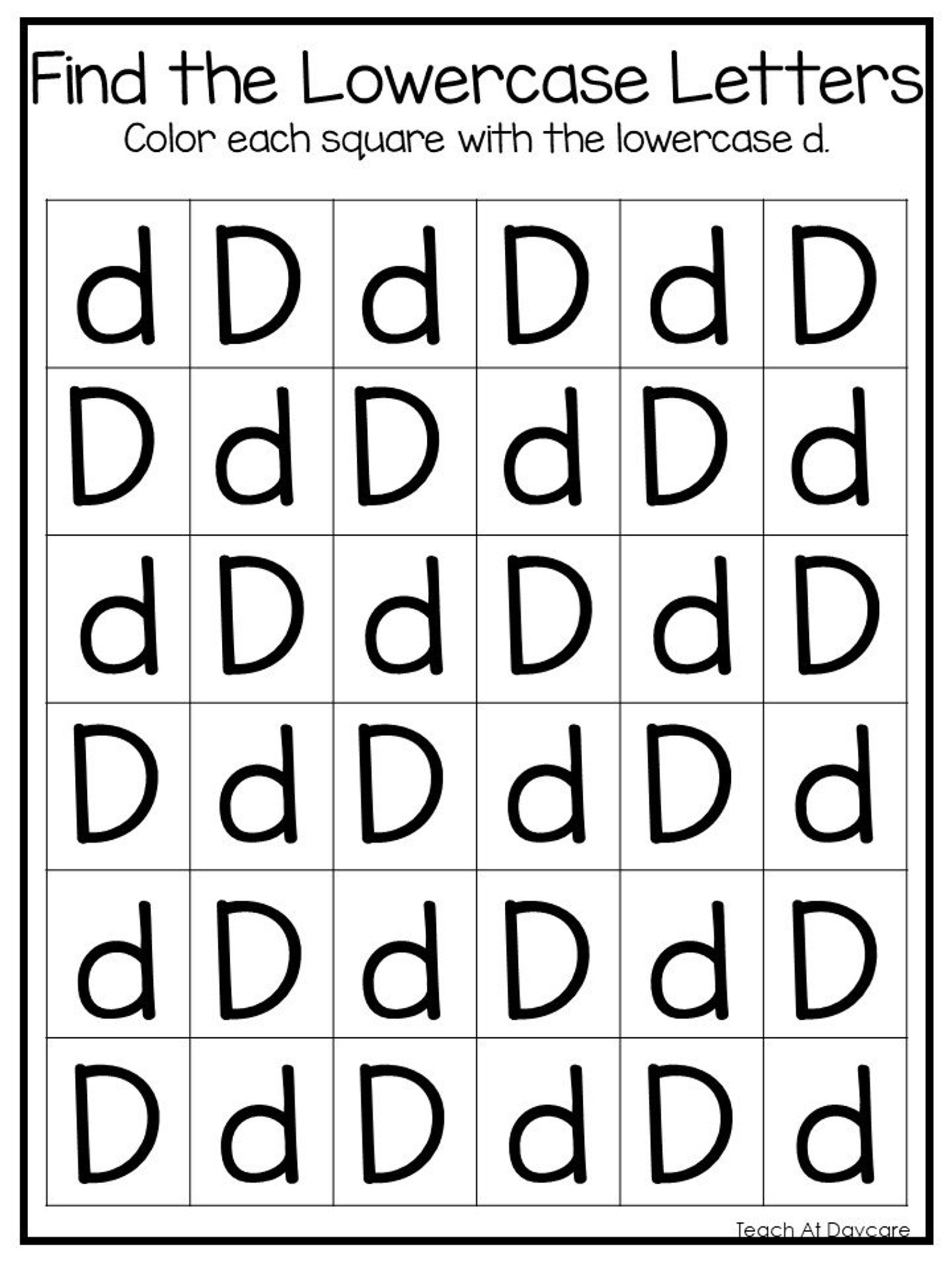 26 Find the Lowercase Letters Worksheets. Preschool-kindergarten ...