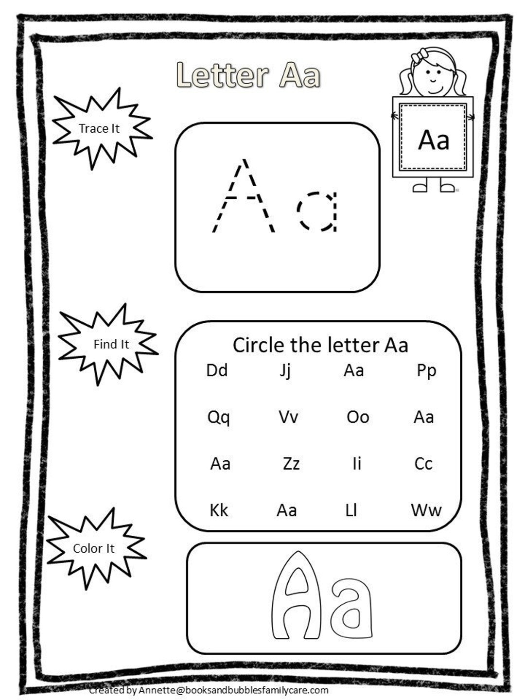 26 Printable Alphabet Trace It, Find It, Color It Worksheets. Preschool ...