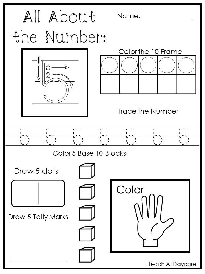 20 Printable All About the Numbers 1-20 Worksheets. | Etsy