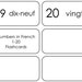 20 Printable French Numbers 1-20 Flashcards. Preschool Thru Third Grade ...