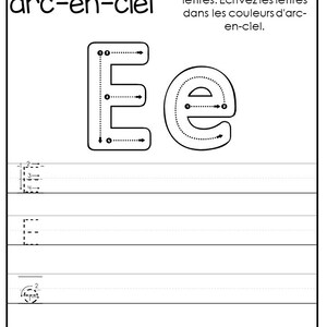 26 Printable Alphabet Rainbow Trace the Letters in French Worksheets ...