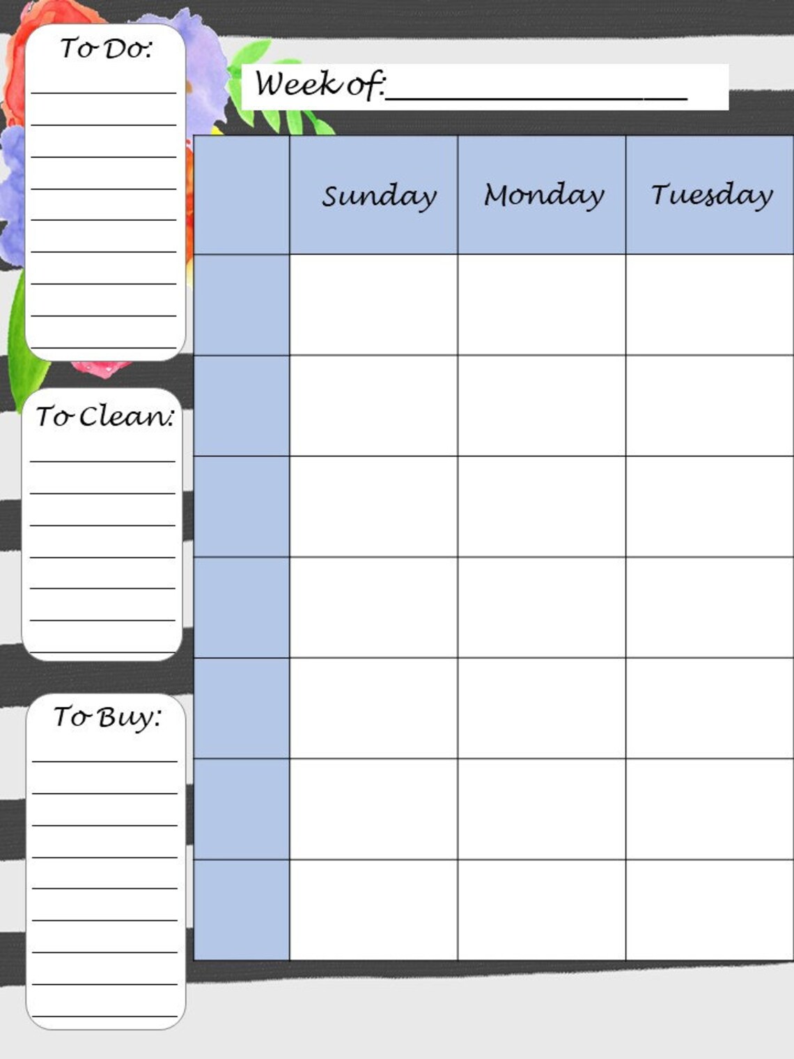 Printable Floral Homeschool Planner. Lesson Plans, Schedules, Calendars ...