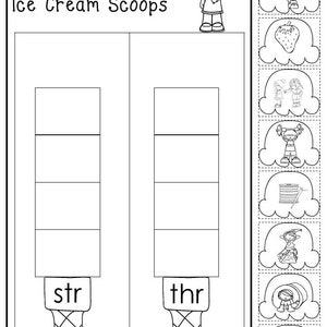 10 Printable 3 Letter Blends and Trigraphs Ice Cream Worksheets ...