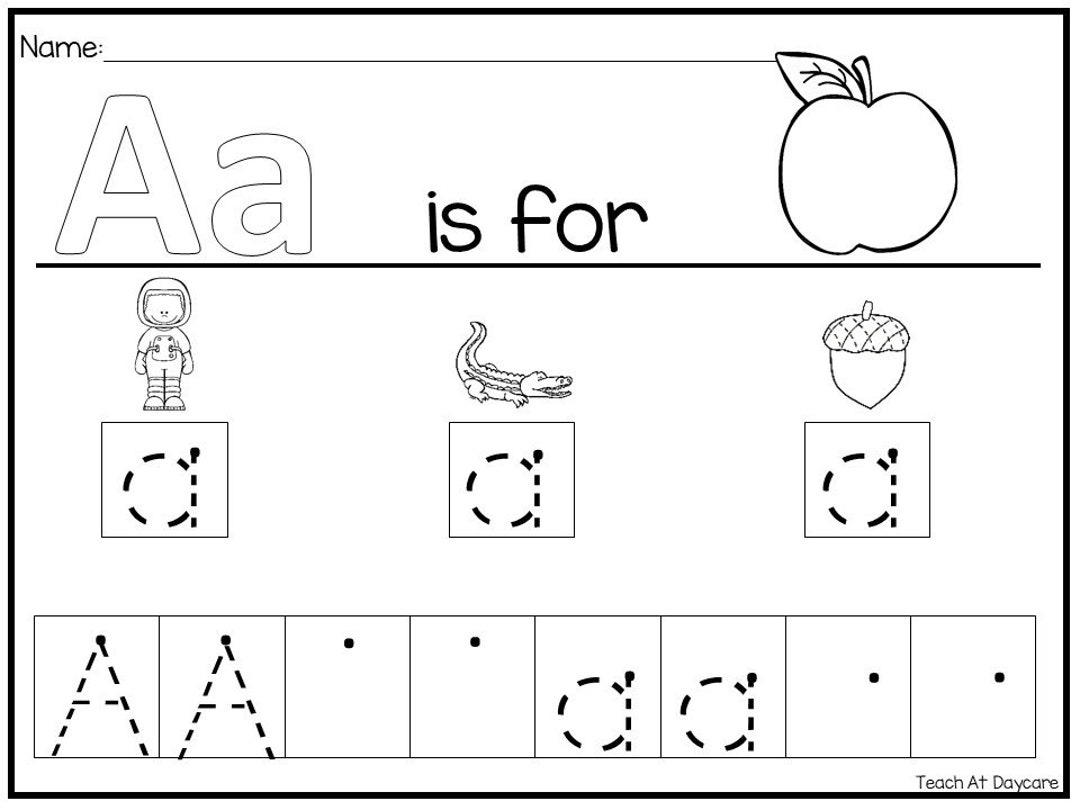 26 Alphabet Phonics Color, Box Tracing and Box Writing Worksheets ...