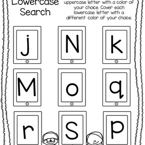 20 Printable Upper and Lowercase Letter Search Work Mats/worksheets ...