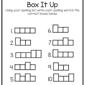 Fry First Hundred Words 61-70 Single Week Spelling Unit. Trace, Box ...
