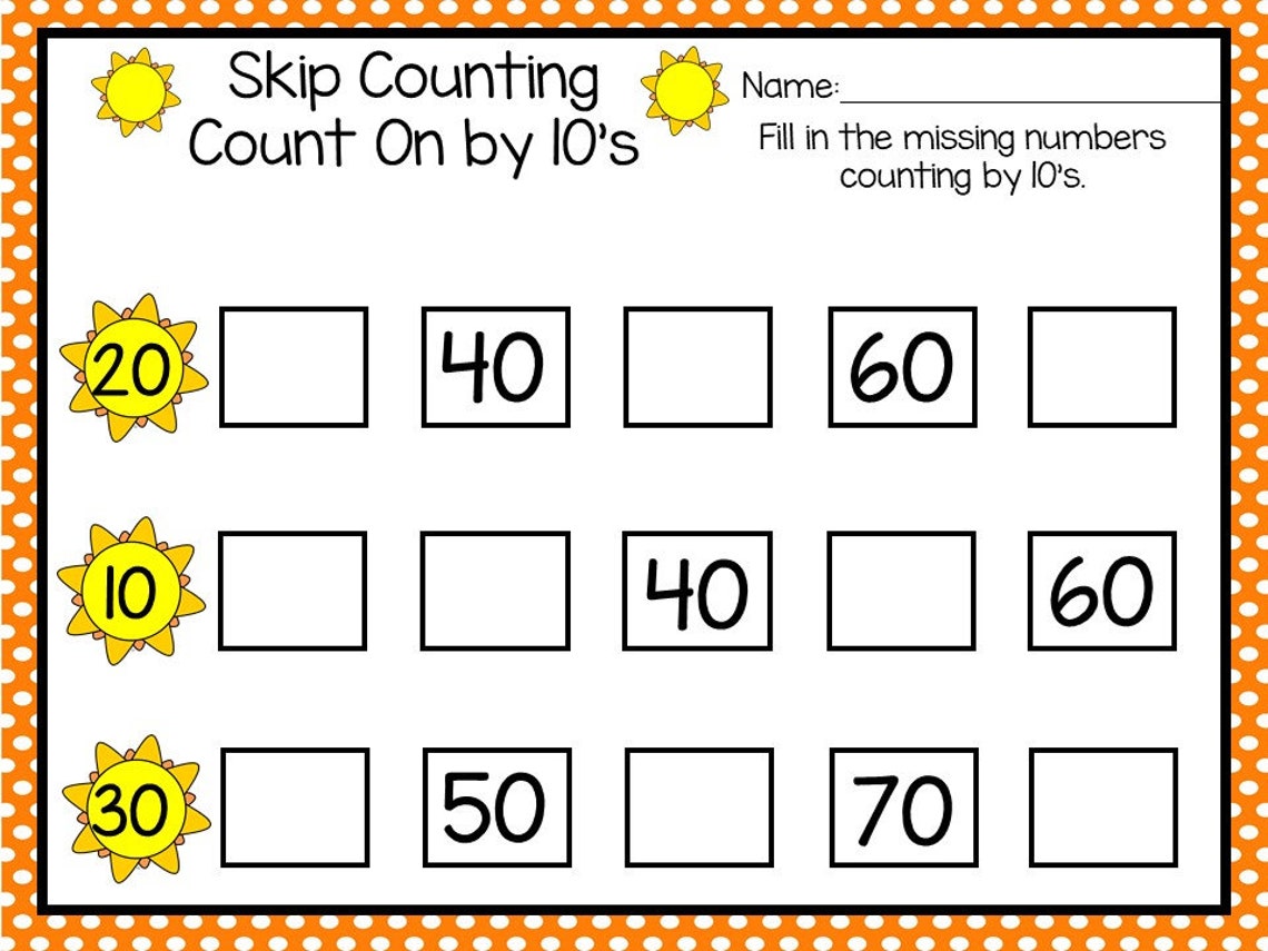 40 Printable Summer Themed Skip Counting Worksheets/work Mats. - Etsy