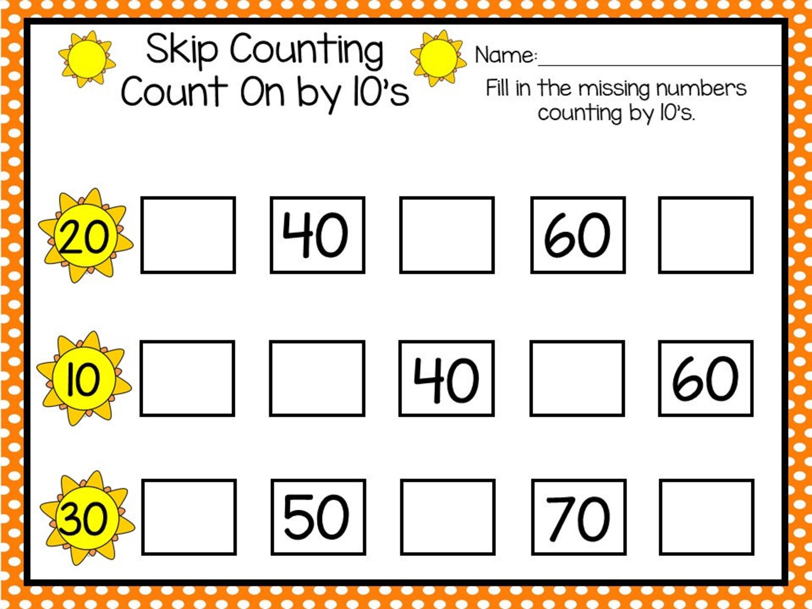 Summer Skip Counting Worksheets, Grades 1-3 (printable) - Etsy