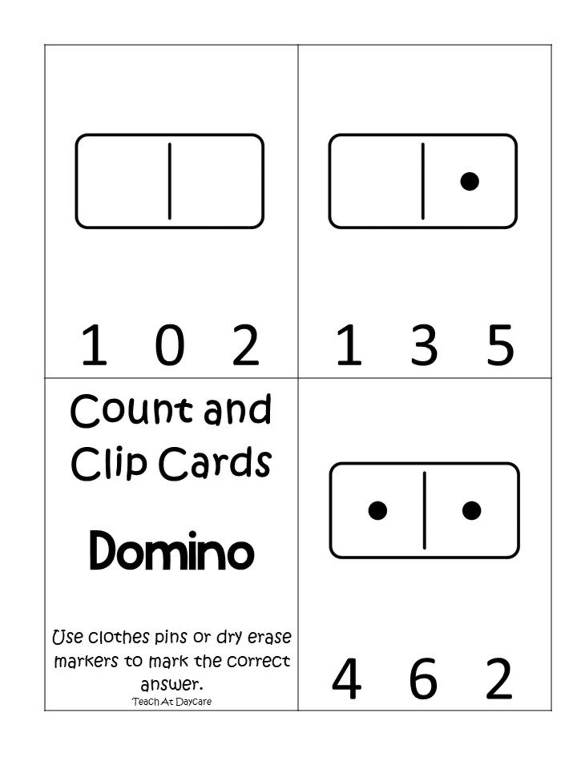 6 Printable Mental Math Count and Clip Card Games. | Etsy