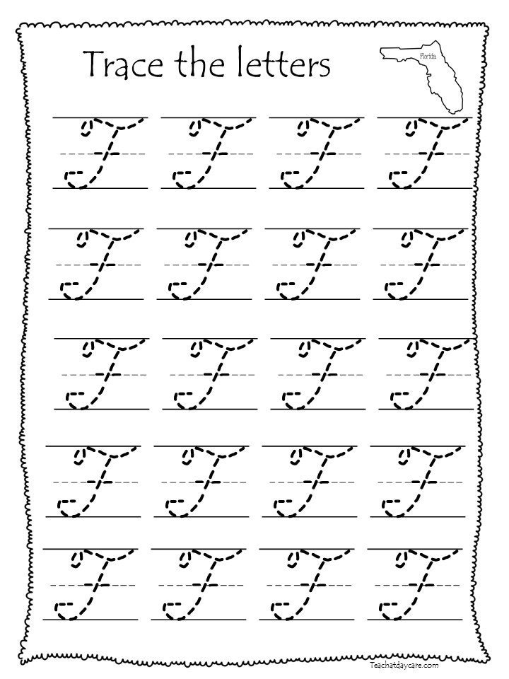 Printable Trace Cursive Alphabet
