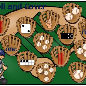 10 Printable Baseball Themed Kindergarten Math Center Games and ...