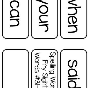 Fry First Hundred Words 31-40 Single Week Spelling Unit. Trace, Box ...