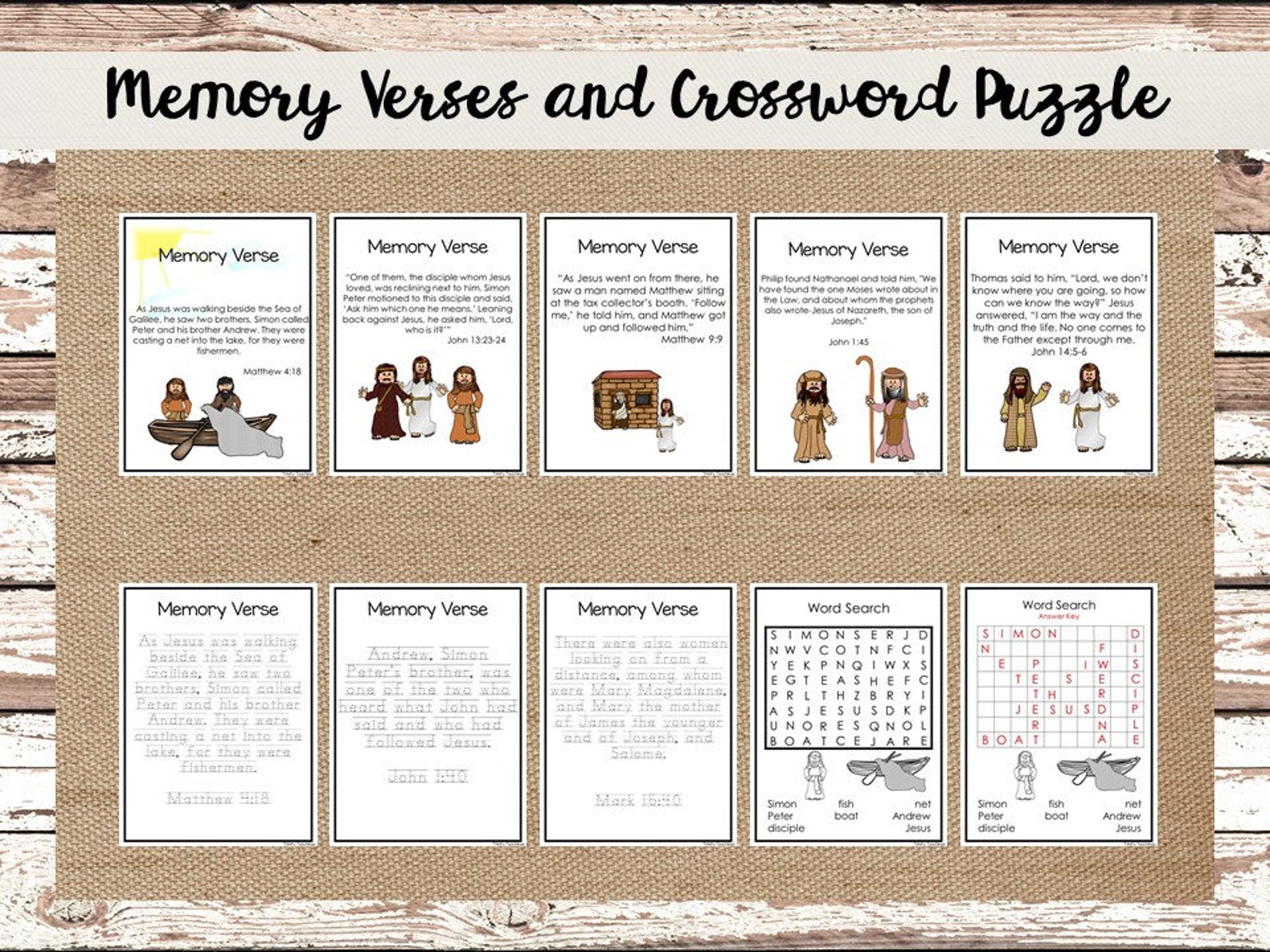 The 12 Apostles Unit Study Sets. Worksheets and Activities in a ZIP ...