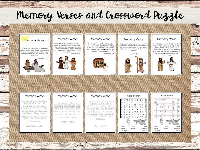 The 12 Apostles Unit Study Sets. Worksheets and Activities in - Etsy