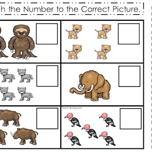 30 Printable Ice Age Animals Preschool Educational Games Download ...