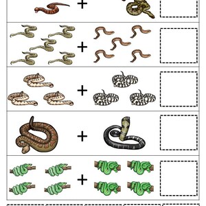 30 Snakes Printable Preschool Educational Games Download. Games and ...