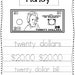 10 Printable Money Tracing Worksheets. Kdg.-2nd Grade Math. - Etsy