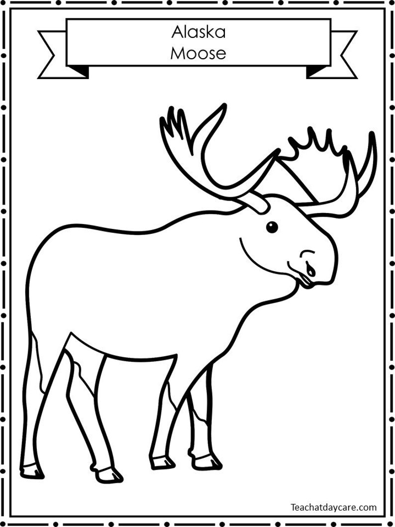 50 Printable State Animals Color Worksheets. Preschool and Kindergarten ...