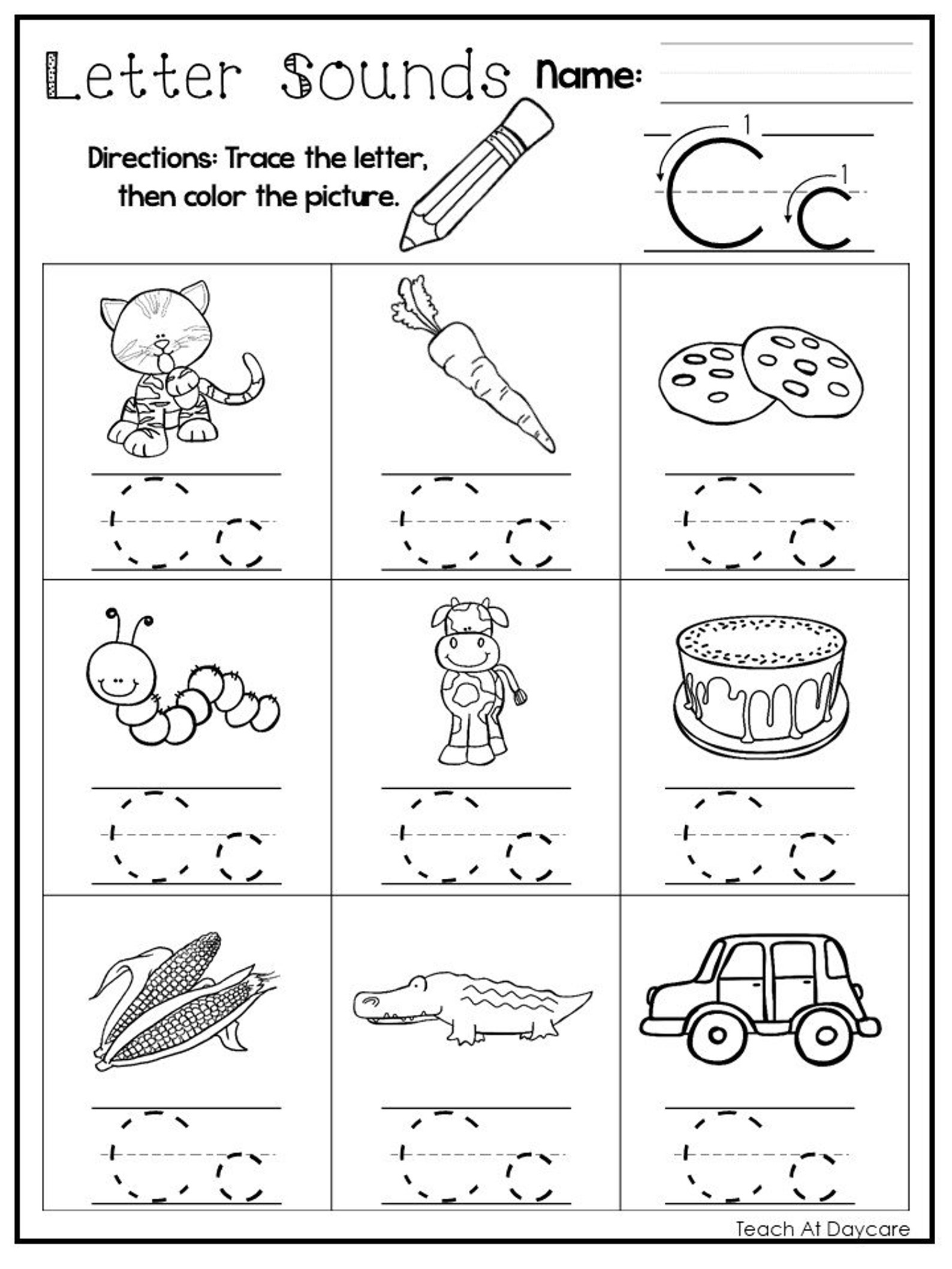24 Printable Alphabet Letter Sounds Worksheets. Preschool-kdg - Etsy UK