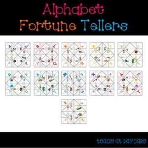 26 Alphabet Phonics Fortune Tellers. Color & Black and White Cootie ...