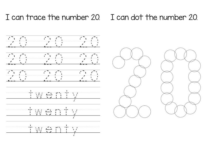 20 Number Mini Books Printable Worksheets in a ZIP File. - Etsy